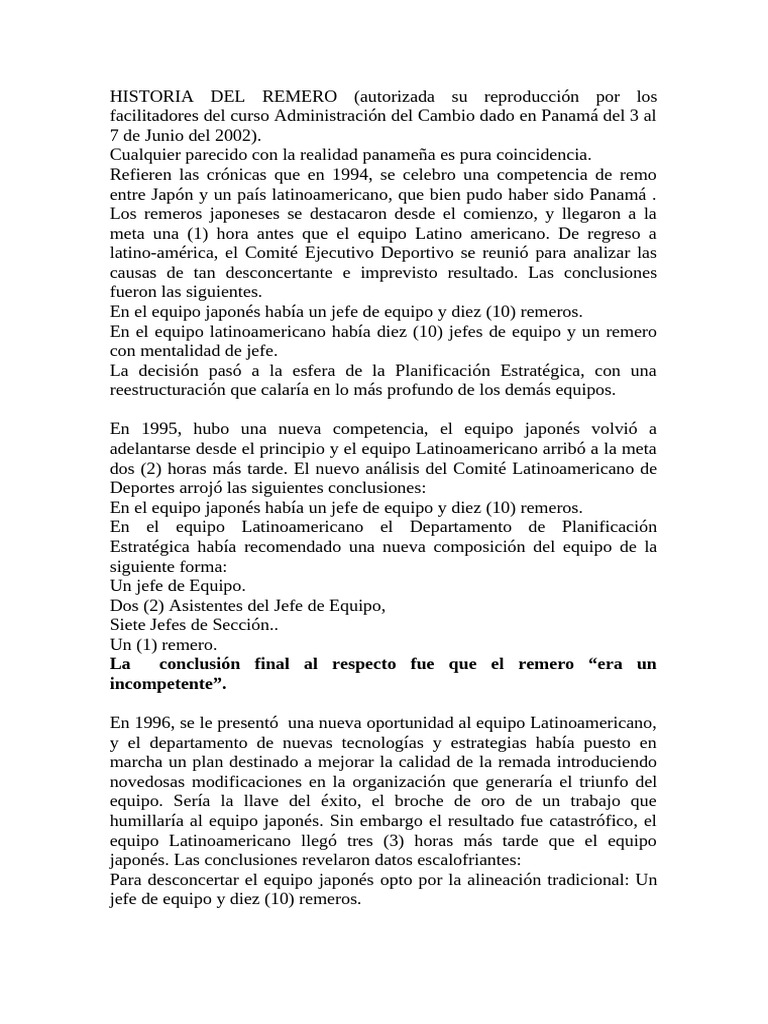Historia Del Remero | PDF | Panamá