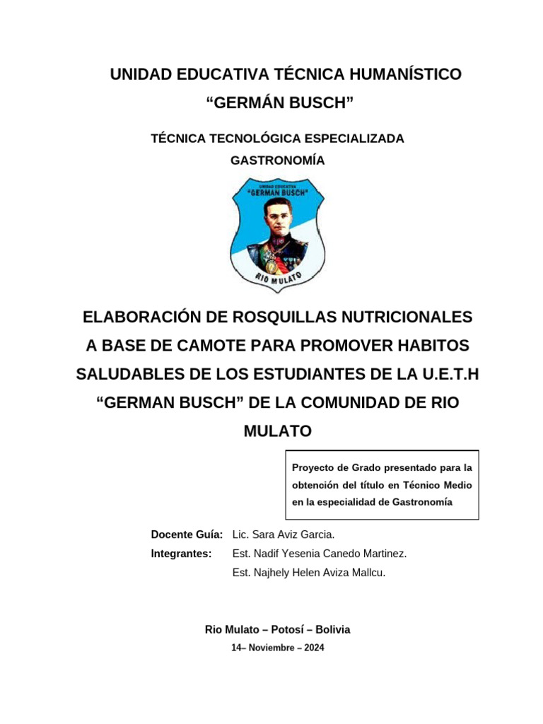 Proyecto Rosquillas de Camota Aviza - Canedo | PDF | Batata | Alimentos