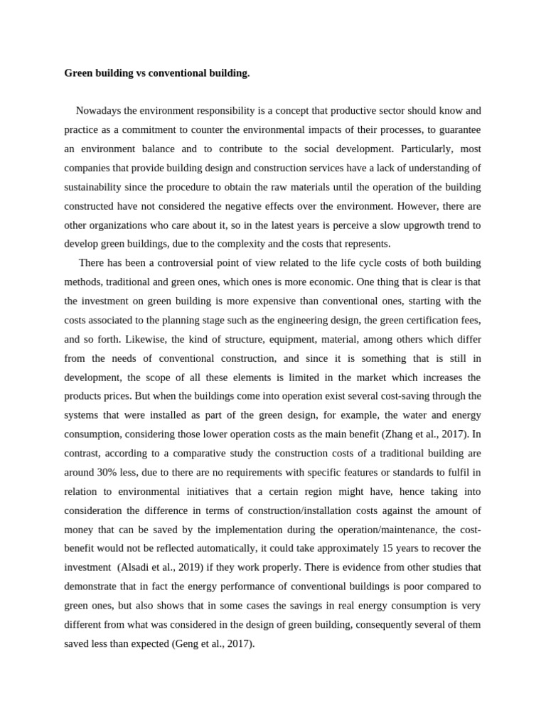 Green vs. Conventional Buildings | PDF | Green Building | Efficient ...
