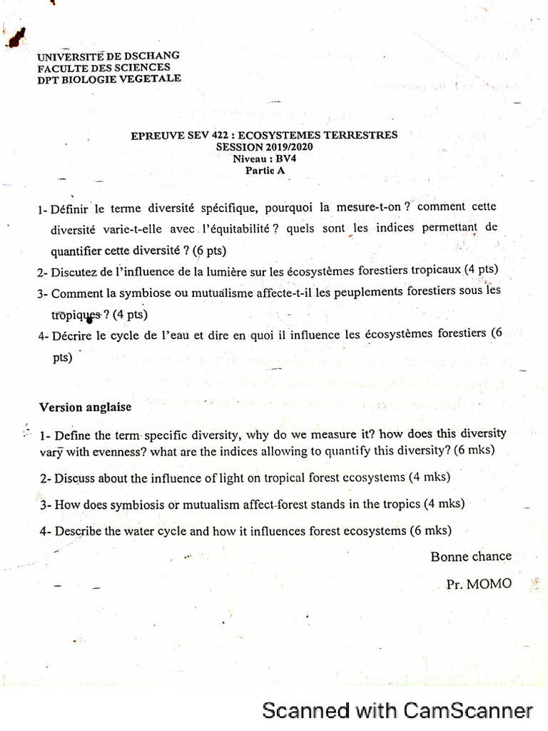 ÉPREUVES BV4 Semestre 2 | PDF