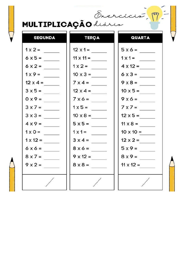 Treino Tabuadas | PDF
