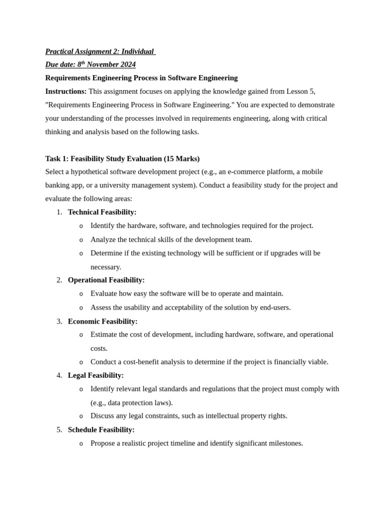 Requirements Engineering Feasibility Study | PDF