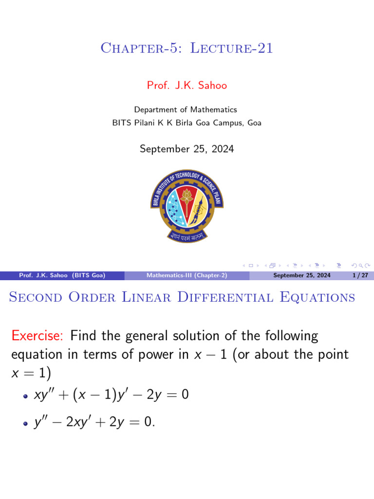 Second Order Differential Equations | PDF | Algebra | Mathematical Analysis