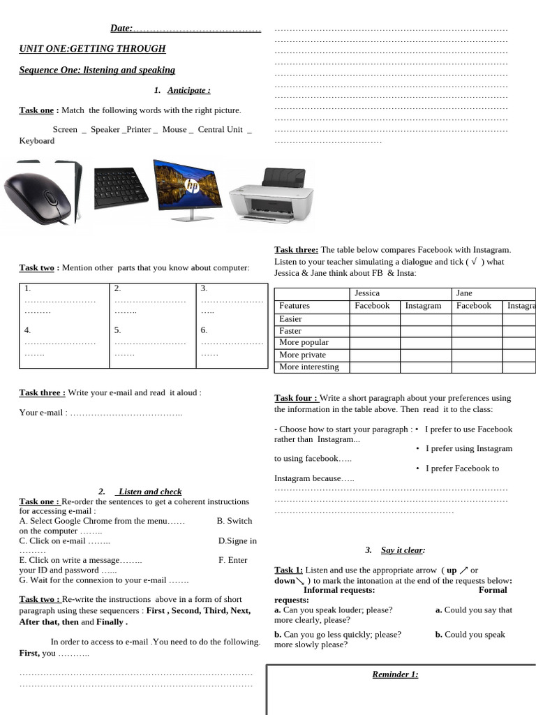 All The Unit 1 Getting Through As Handouts | PDF | Grammar | Linguistic Morphology