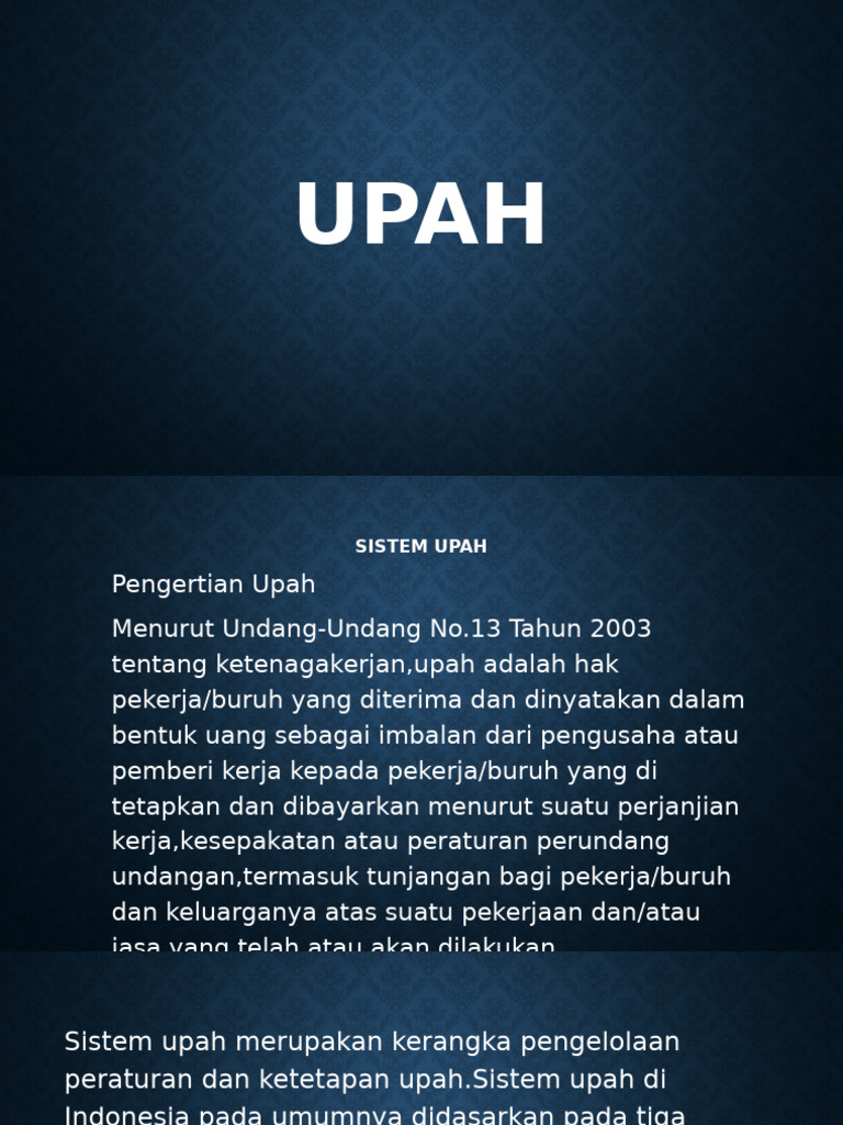 Sistem Upah dan Jenisnya di Indonesia | PDF