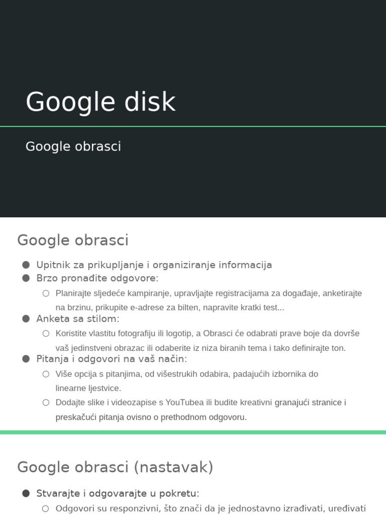 Predavanje - Google Obrasci | PDF