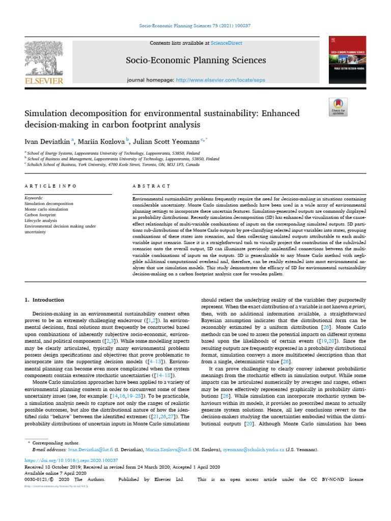 1 s2.0 S0038012119304677 Main | PDF | Life Cycle Assessment | Simulation