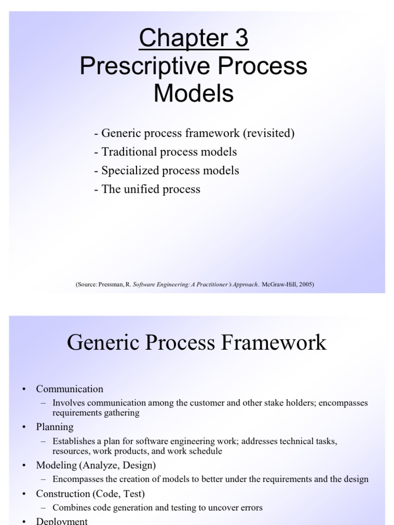 Pressman CH 3 Prescriptive Process Models | PDF | Unified Modeling Language | Software Prototyping