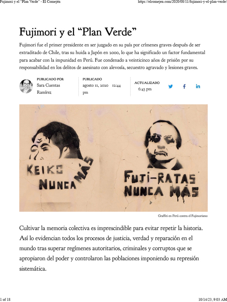 Fujimori y el Plan Verde en Perú | PDF | Perú
