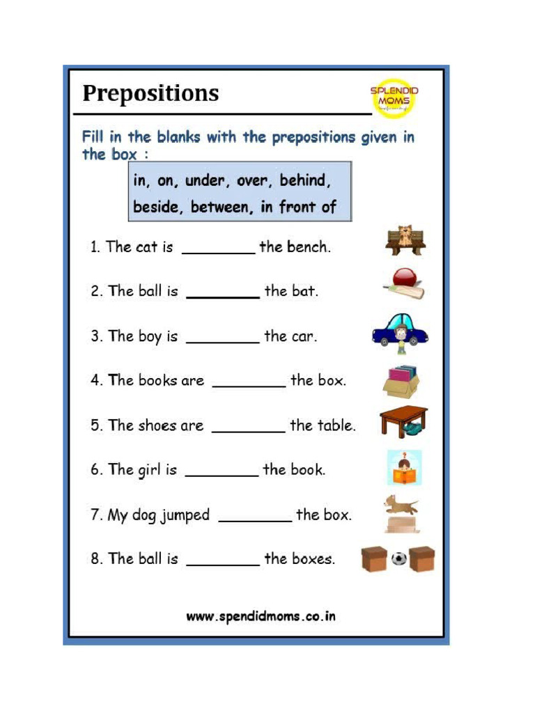 Preposition Clear Worksheet | PDF