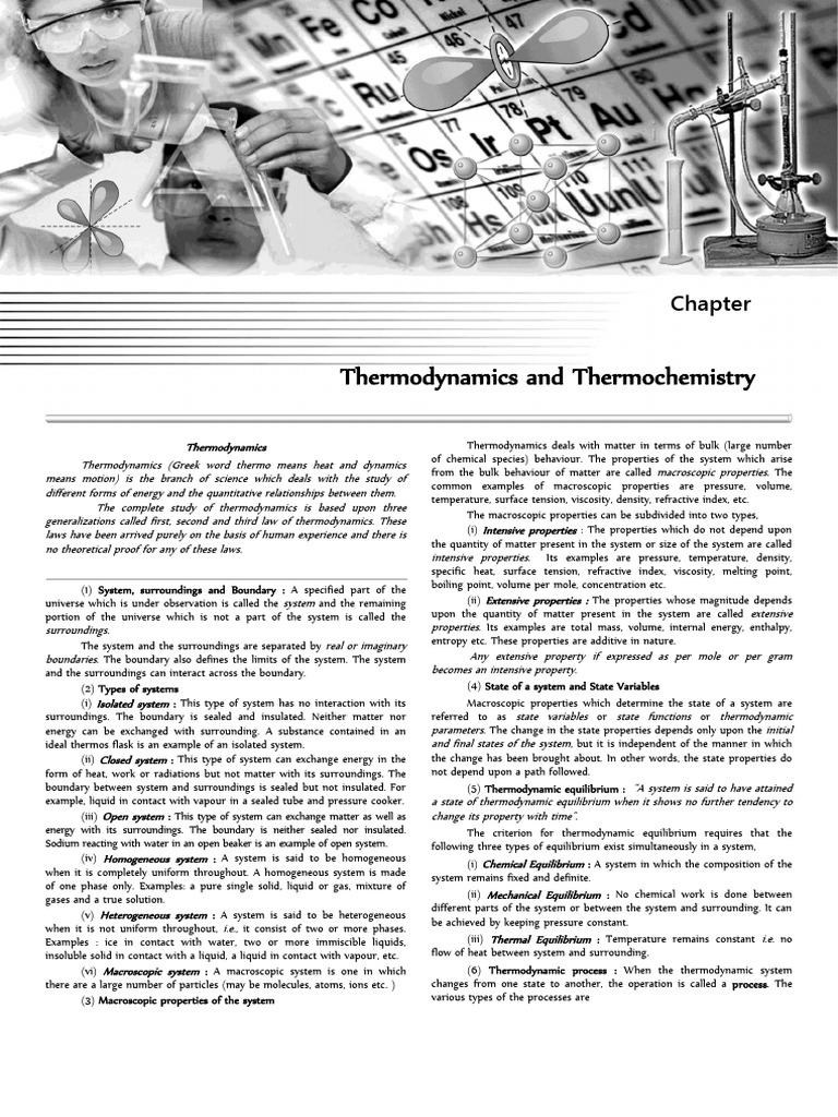 Thermodynamics and Thermochemistry | PDF | Heat | Entropy