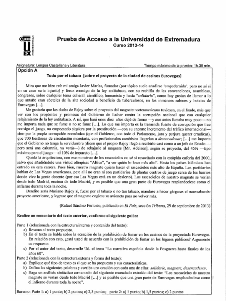 Examenes Junio 2014 | PDF