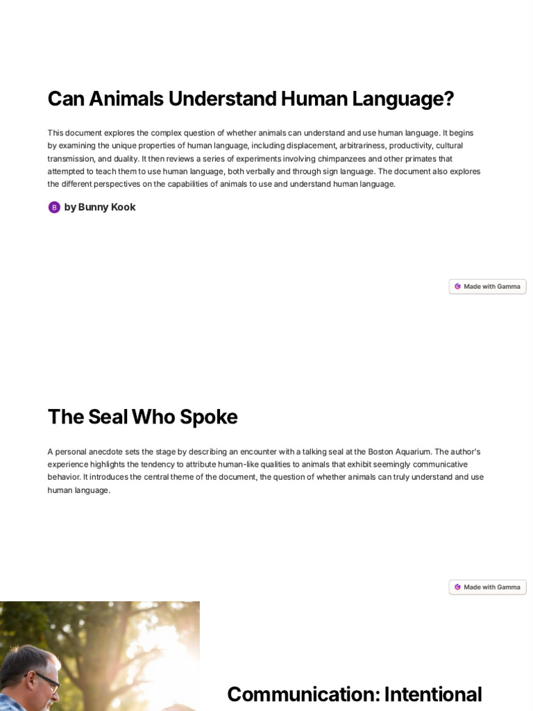 Can Animals Understand Human Language | PDF | Communication ...