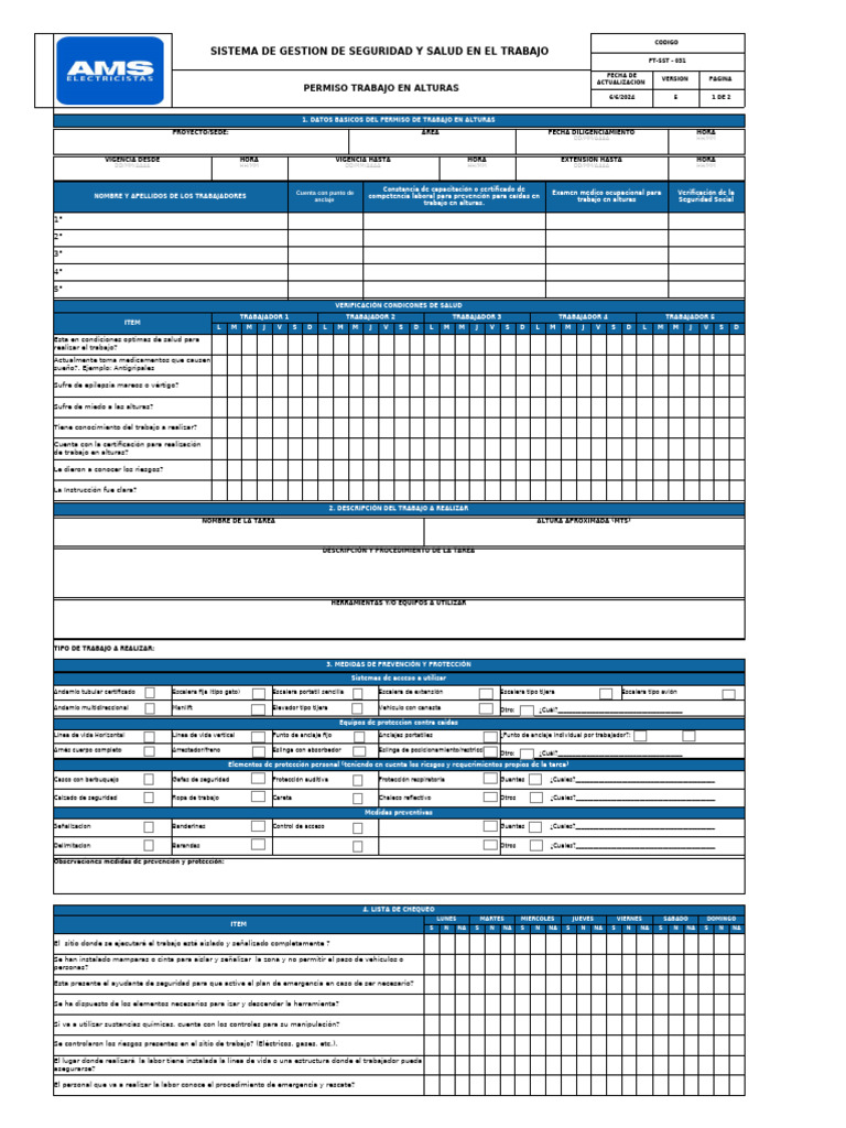 FT-SST-031 Permiso T. Alturas | PDF