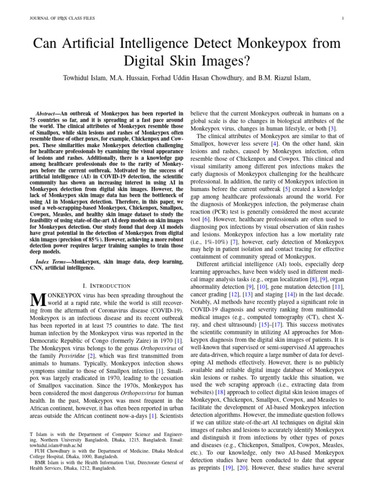 Can_Artificial_Intelligence_Detect_Monkeypox_from_ | PDF | Smallpox Can_Artificial_Intelligence_Detect_Monkeypox_from_ | PDF | Smallpox