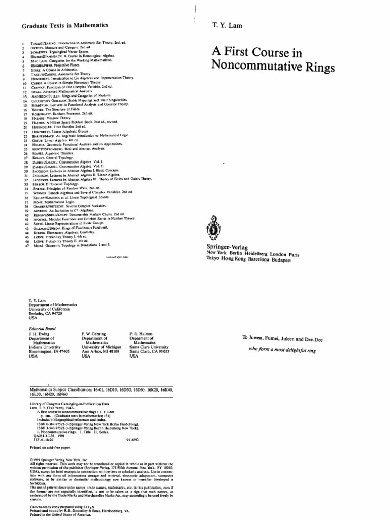 A First Course in Noncommutative Ring... (Z-Library) | PDF