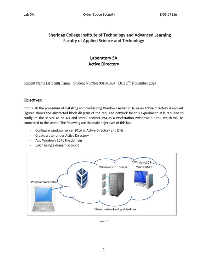 Lab 5A - AD Configuration | PDF | Ip Address | Active Directory