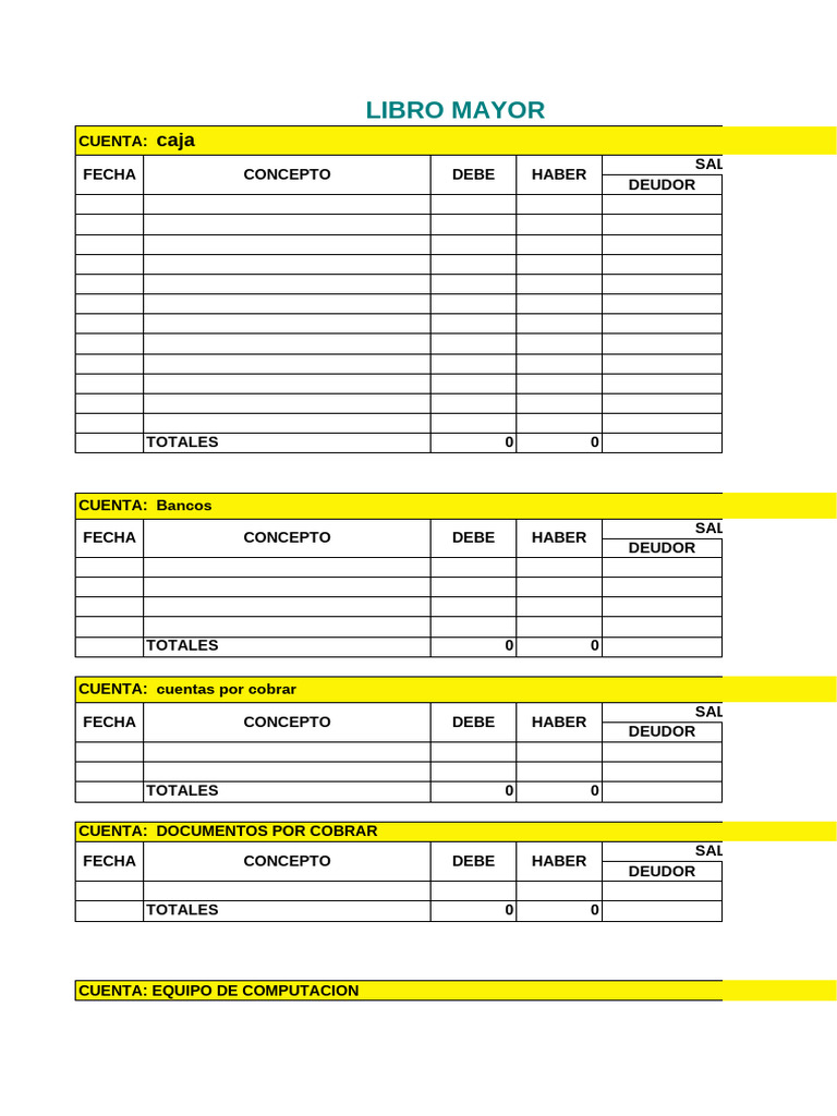 Libro Mayor y Balance de Comprobacion | PDF