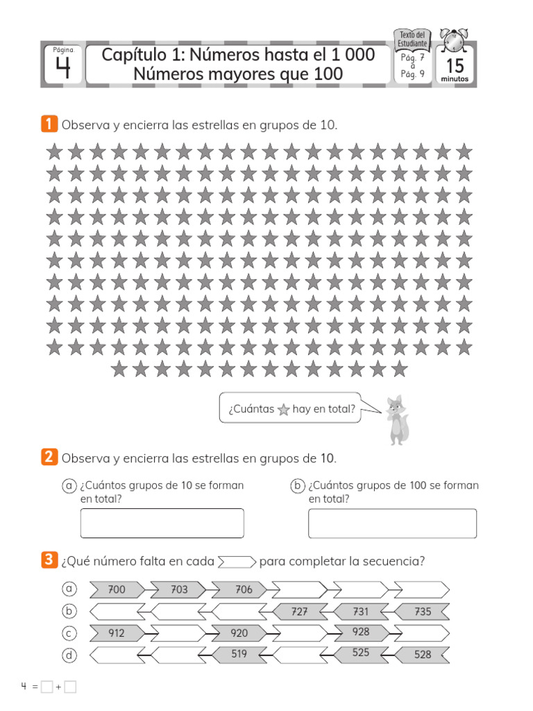 Números hasta 1000: Ejercicios y Secuencias | PDF