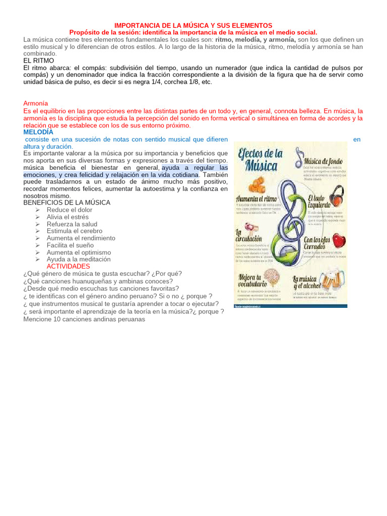Importancia de Los Elementos de La Música | PDF