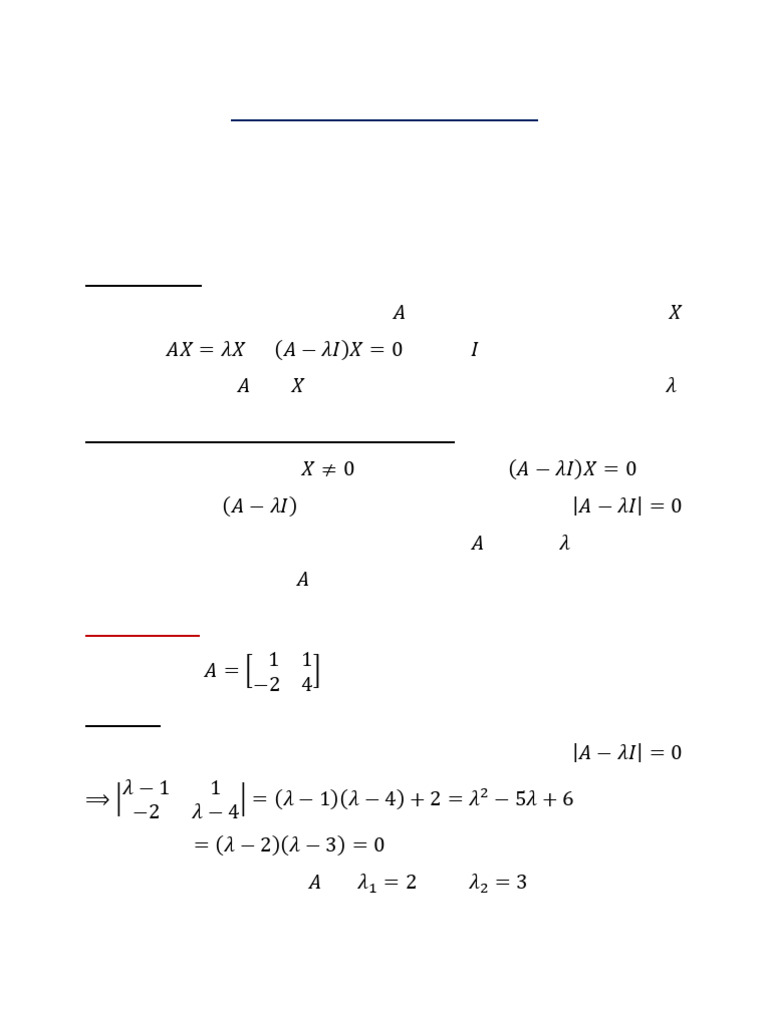 Lecture 2 Eigenvalues And Eigenvectors Pdf Eigenvalues And Eigenvectors Matrix Mathematics