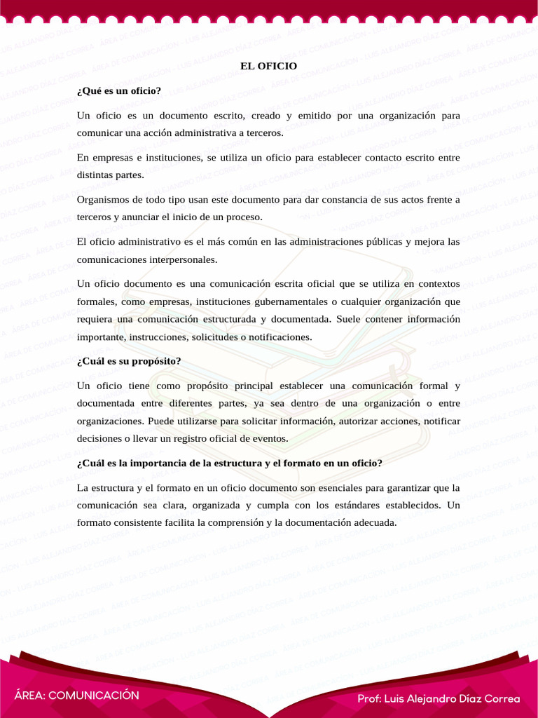 El Oficio | PDF | Comunicación