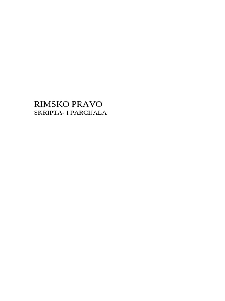 RIMSKO PRAVO-skripta I Parcijala | PDF