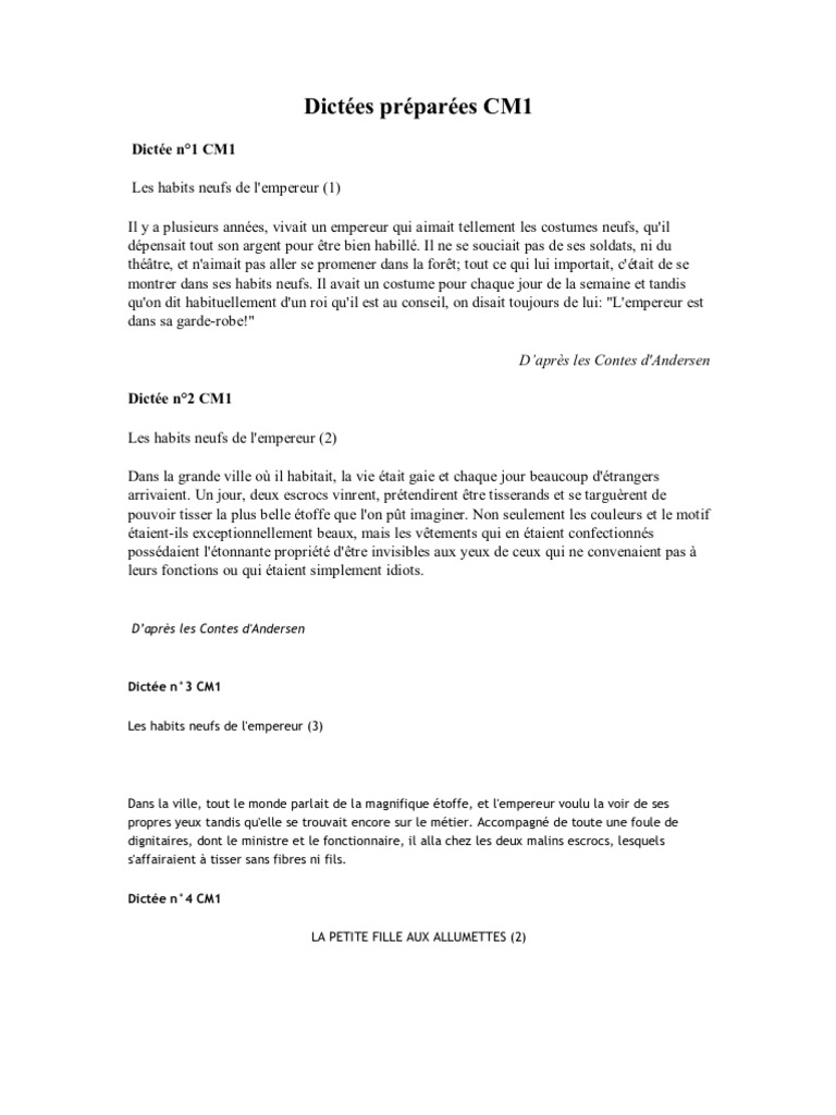 Dictées préparées pour CM1 et CM2 | PDF | La nature