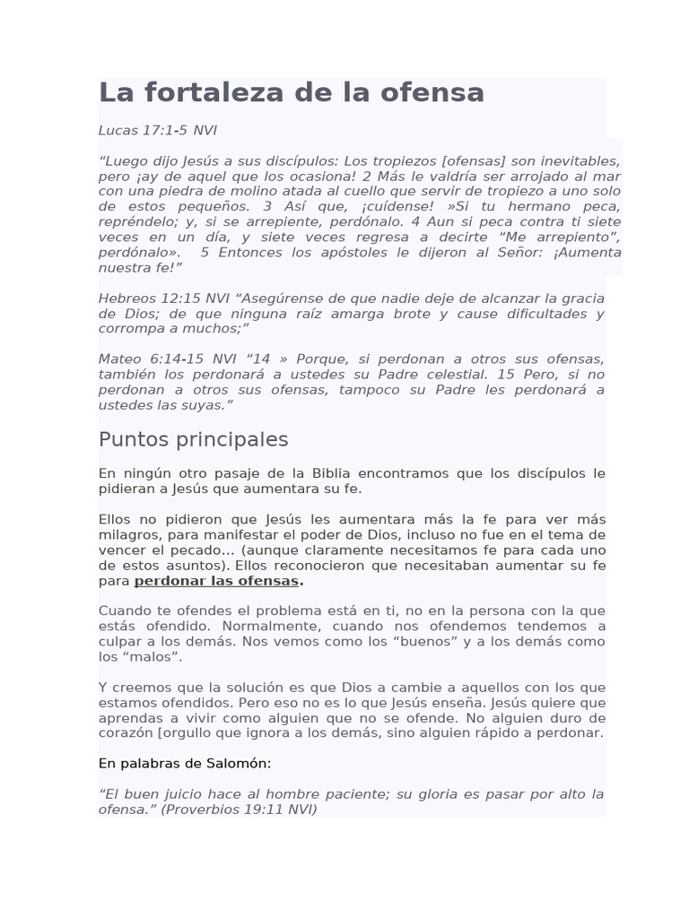 Aumenta tu fe para perdonar ofensas | PDF | Jesús | Pecado