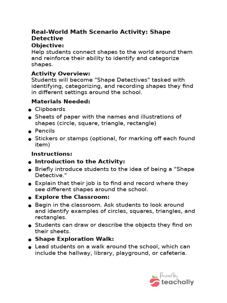 Shape Detective Adventure | PDF