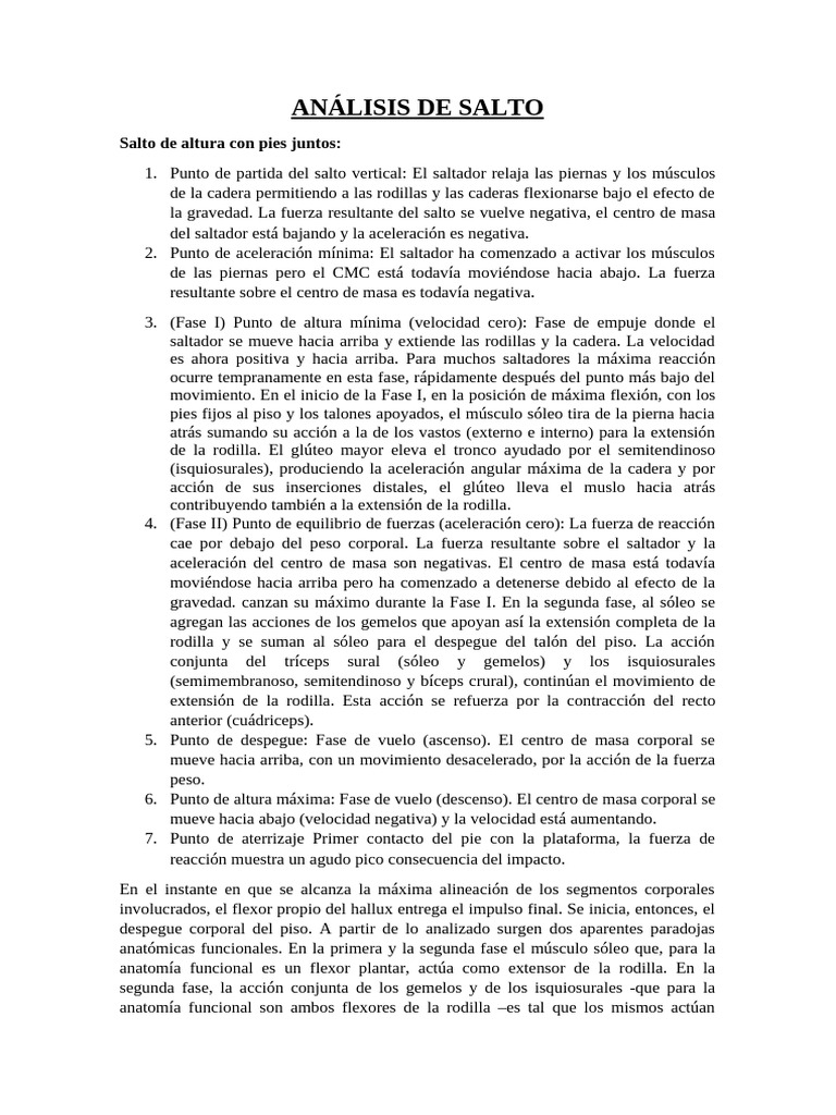 Análisis Salto | PDF | Rodilla | Fuerza