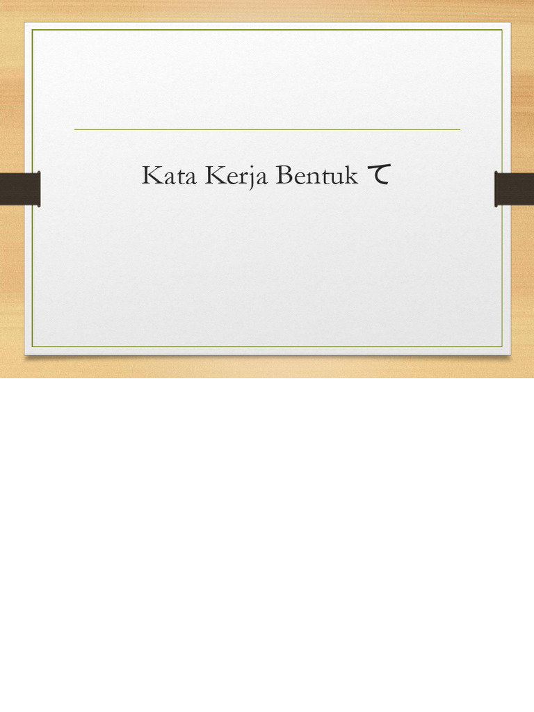 Perubahan Kata Kerja | PDF