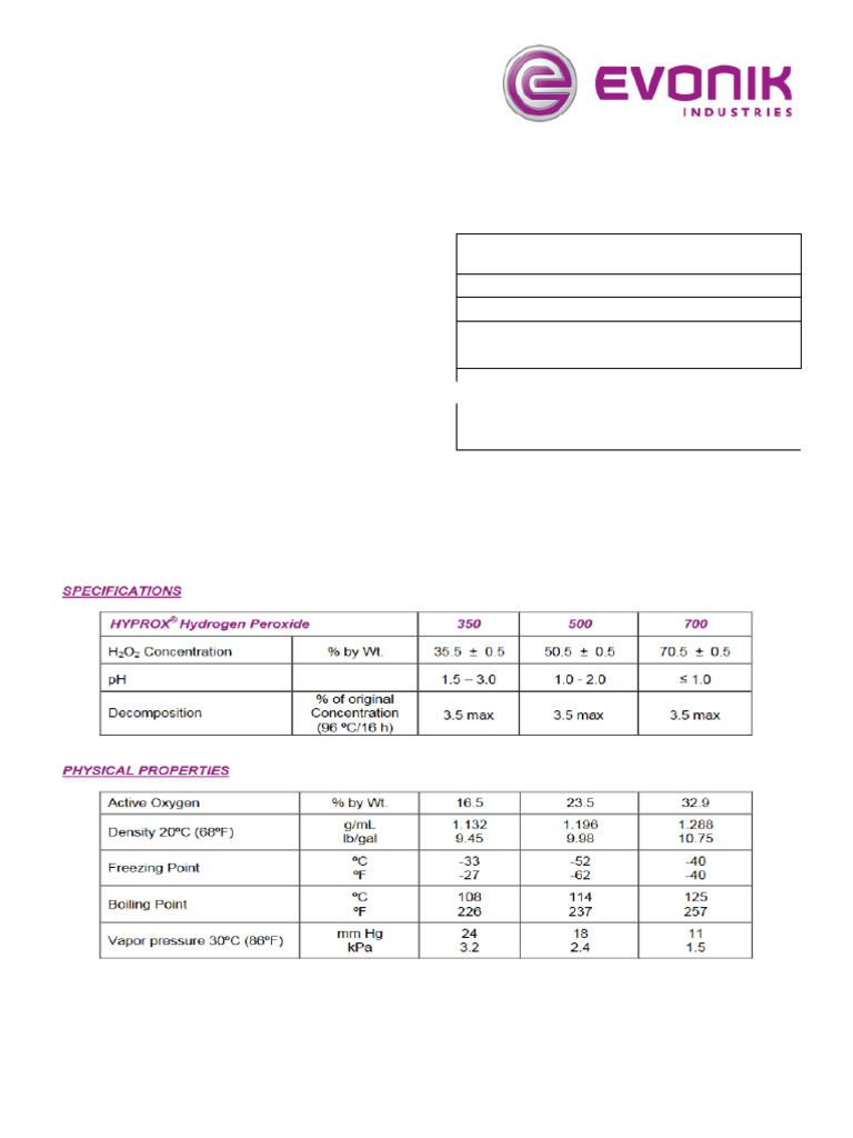 Coa Hydrogen Peroxide 50% | PDF