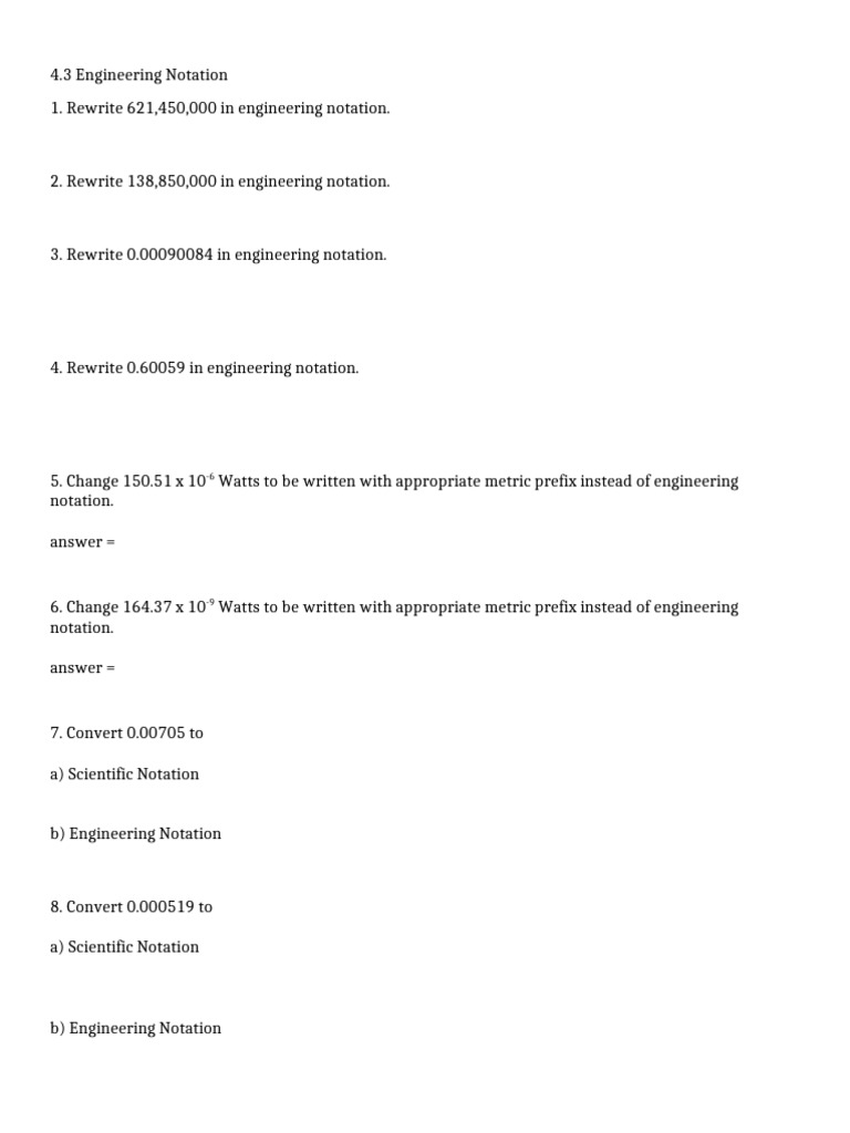 Engineering Notation Conversions Guide | PDF