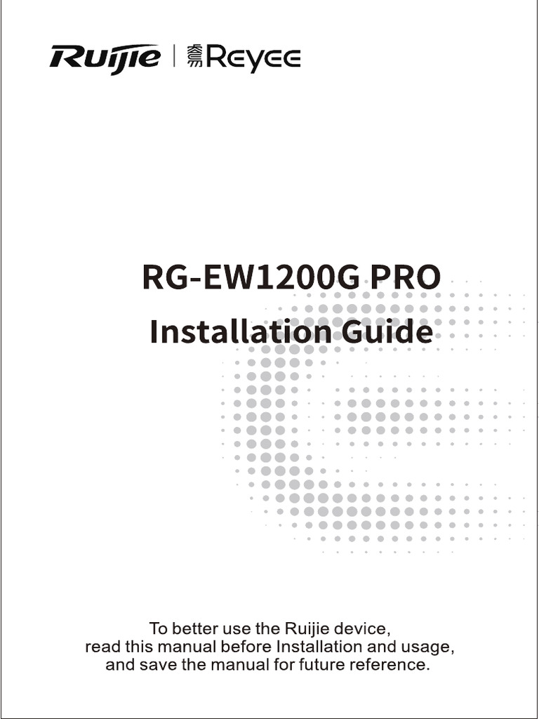 RG-EW1200G PRO Quick Installation Guide (V1.1) | PDF