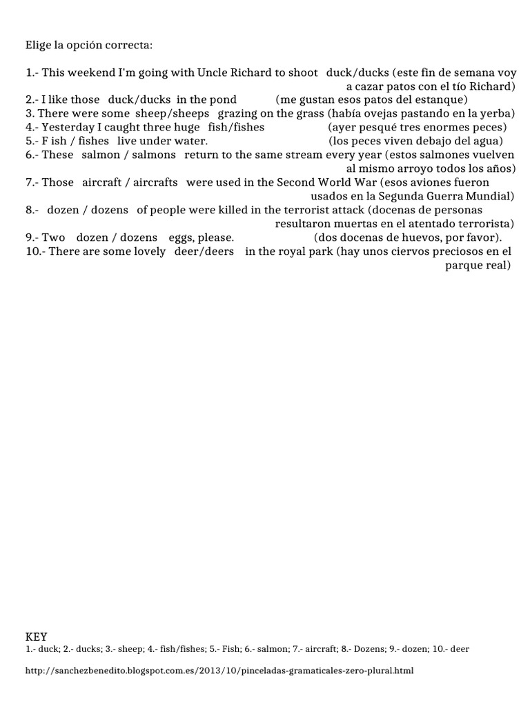 Exerc Zero Plural | PDF