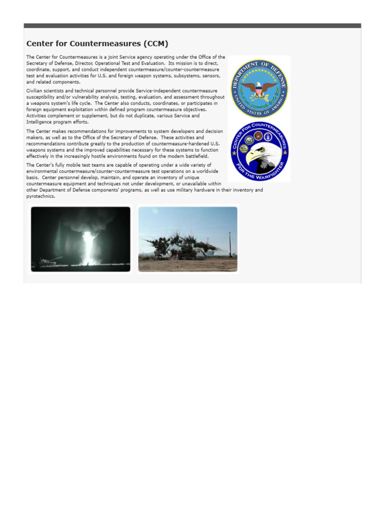 Center For Countermeasures | PDF