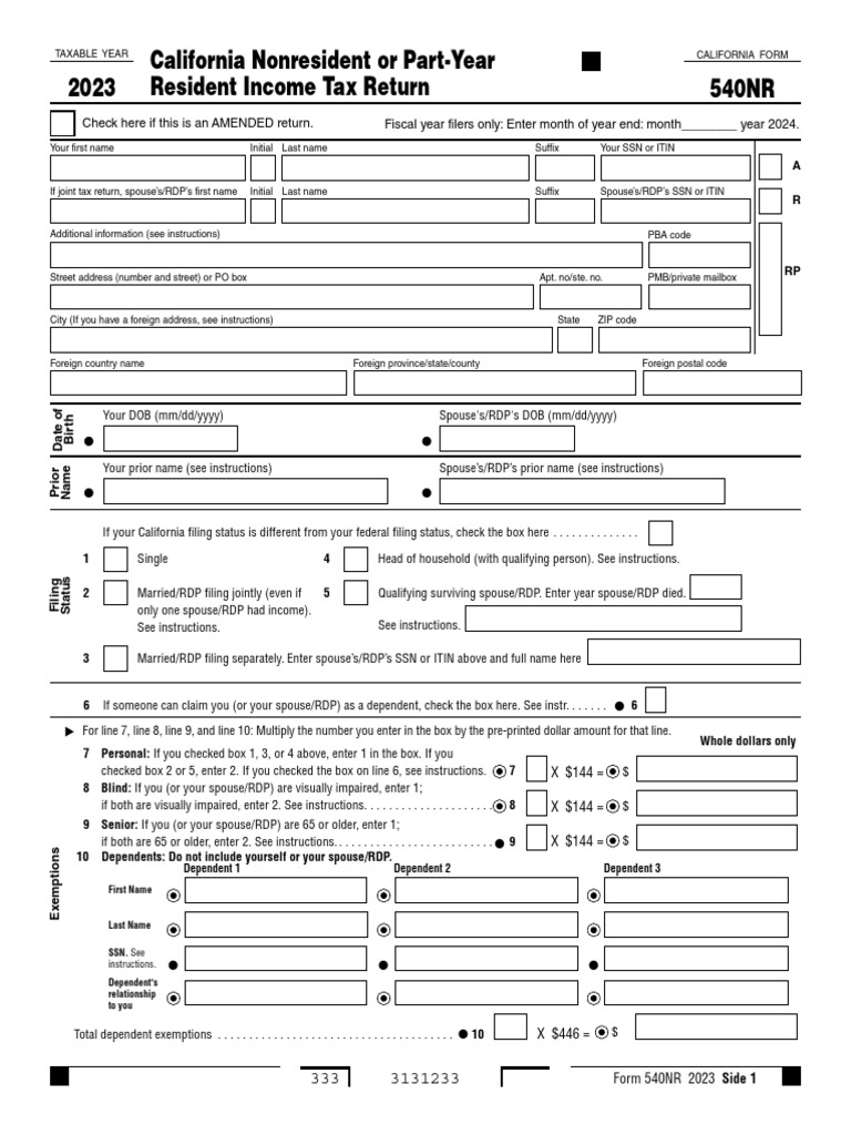 2023 California Form 540NR Instructions | PDF | Earned Income Tax ...
