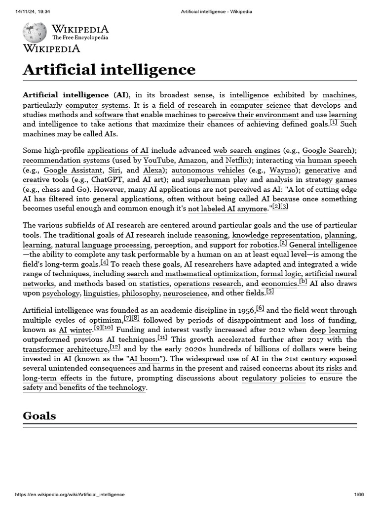 Wiki Ai | PDF | Artificial Intelligence | Intelligence (AI) & Semantics