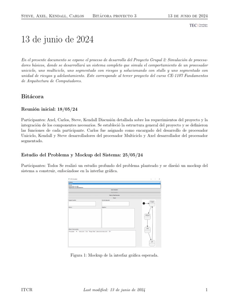 Bitacora Proyecto3 | PDF | Unidad Central de procesamiento | Simulación