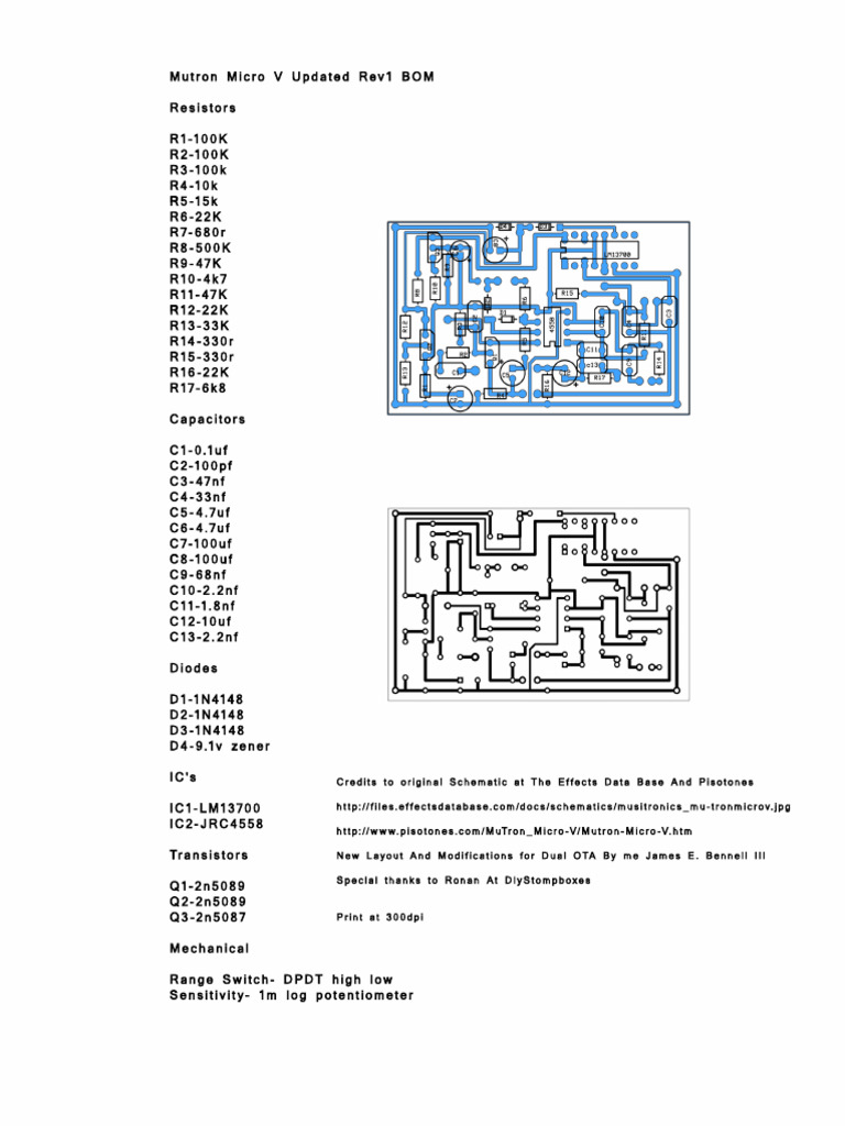 Mu Tron Micro 5 Build | PDF