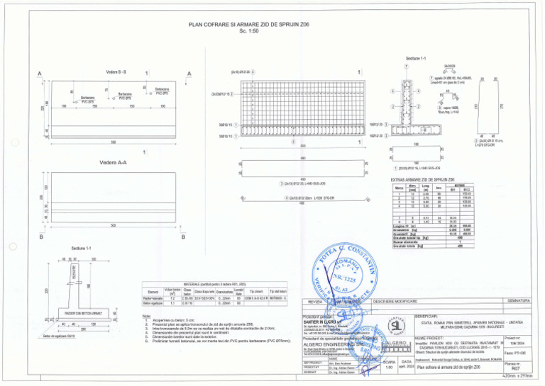 R.07 - Plan Cofrare Si Armare Zid de Sprijin Z06 | PDF