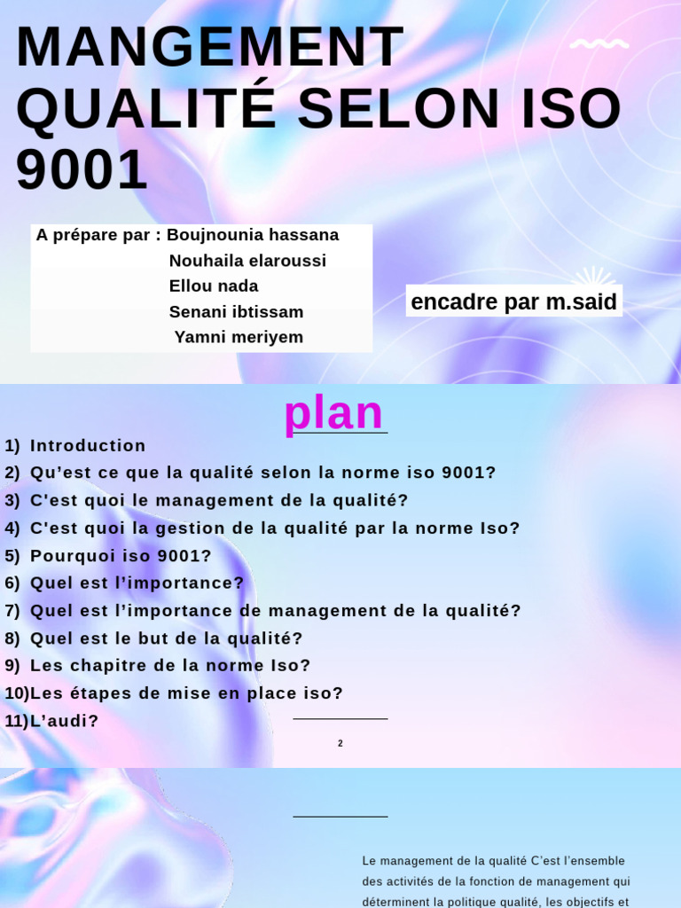 Management de la qualité ISO 9001 | PDF | Management de la qualité | Audit