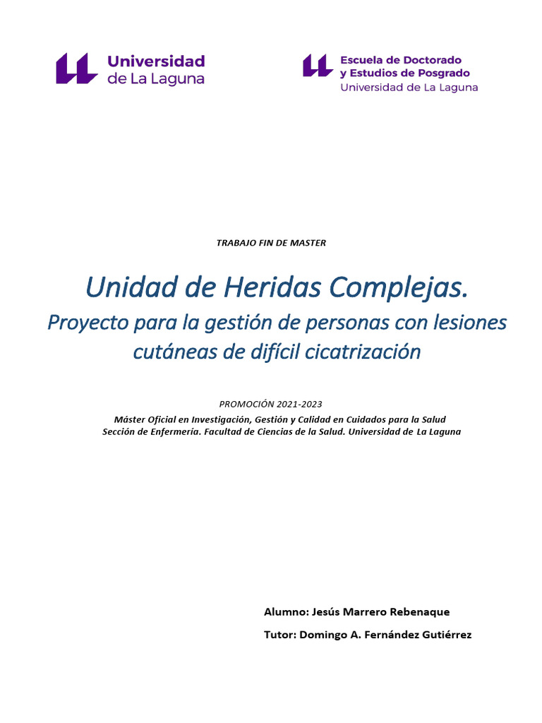 TFM - Jesús Marrero UHC2023 | PDF | Piel | Herida
