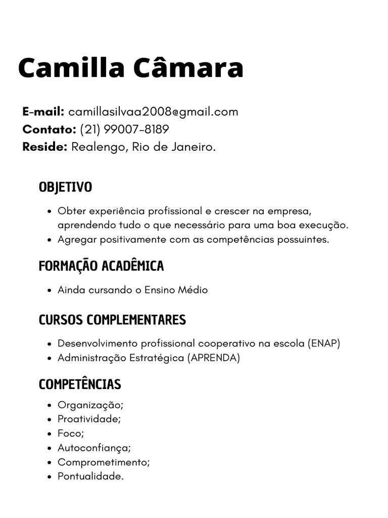 Currículo Camilla.C - 20241024 - 224354 - 0000 | PDF