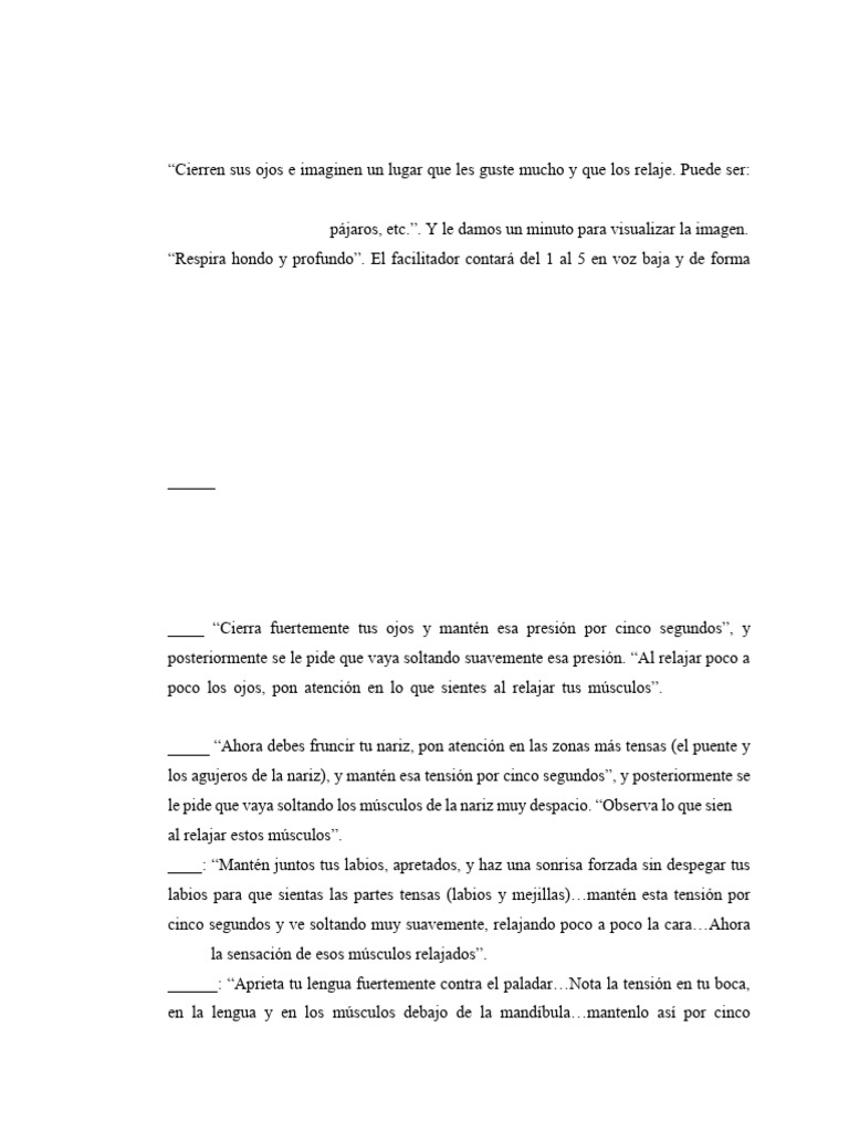 Relajación Progresiva de Jacobson | PDF | Hombro