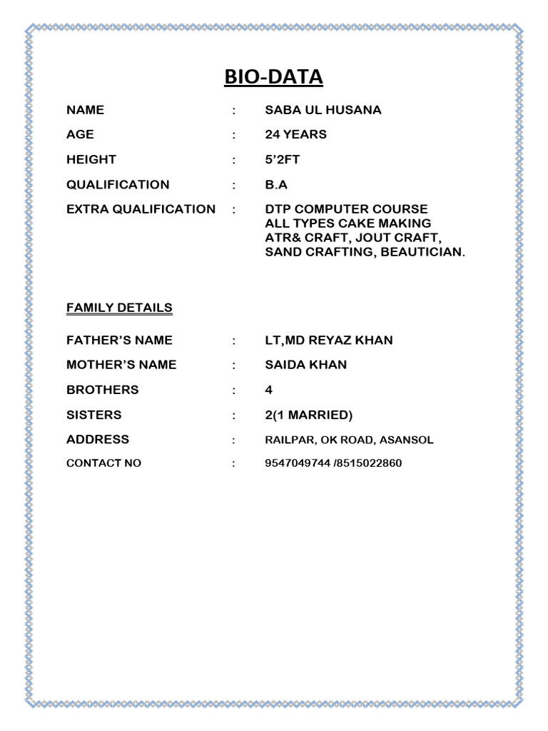 Bio Data | PDF