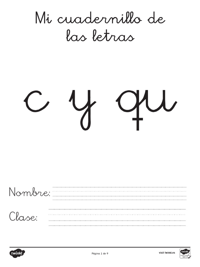 Mi Cuadernillo de Las Letras: C y Qu | PDF