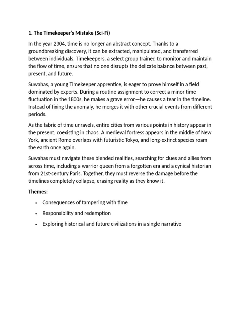 The Timekeeper's Mistake (Sci-Fi) | PDF