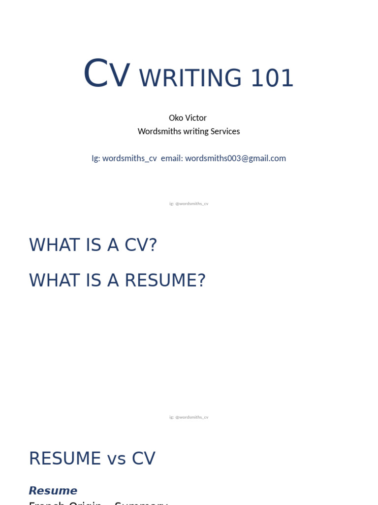 Cv Writing 101 | PDF | Résumé